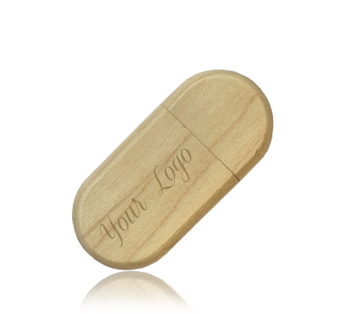 Personlised Wooden Pebble USB Stick 3.0
